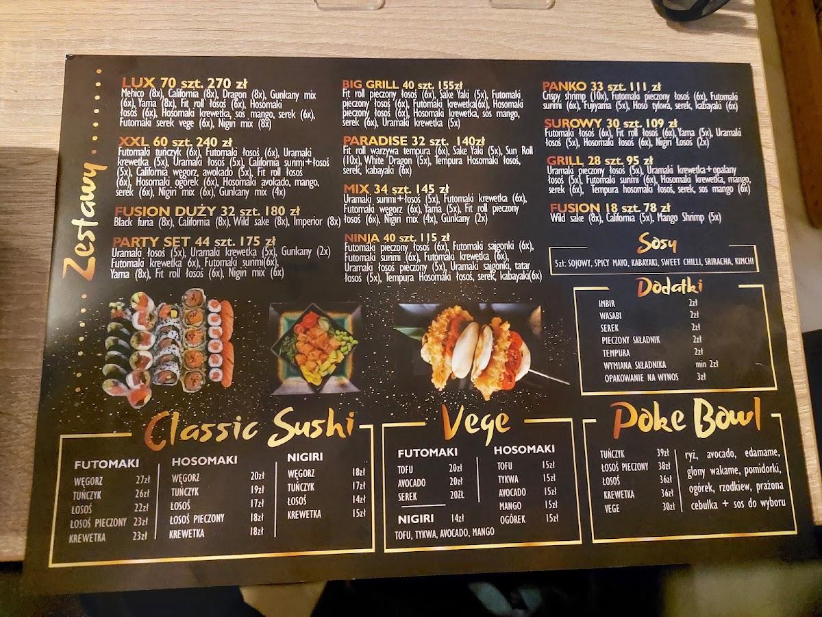 Carta de YAKUZA SUSHI BAR CHOJNICE, Chojnice