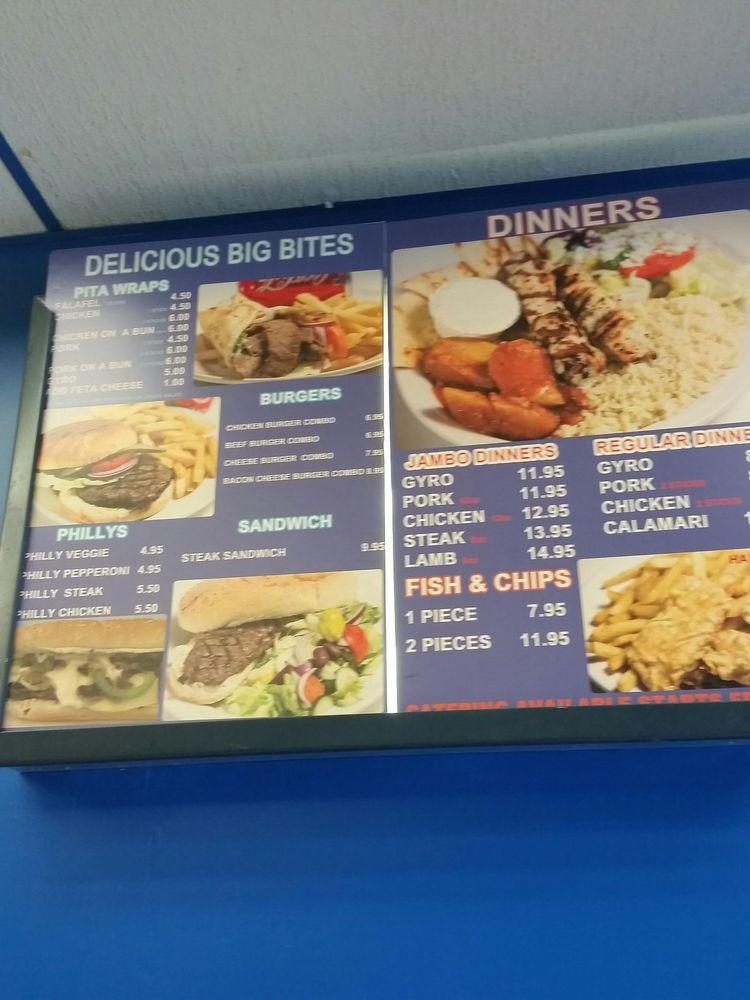 Menu at Delicious Greek restaurant, Aurora, 297 Wellington St E #3