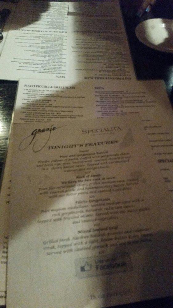 Menu at Grazie Ristorante Southcenter restaurant, Tukwila