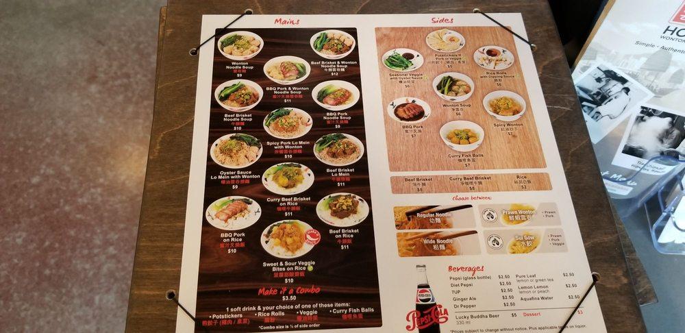 Menu at Hon's Wonton House - Olympic Village restaurant, Vancouver