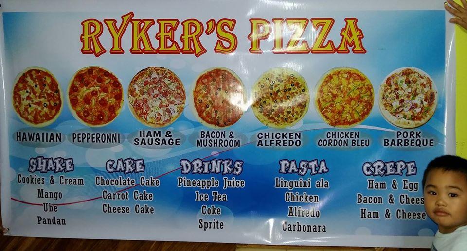 Menu at Ryker's PIZZA pizzeria, Manolo Fortich