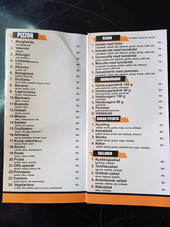 Menu at Dalby restaurang och pizzeria, Dalby