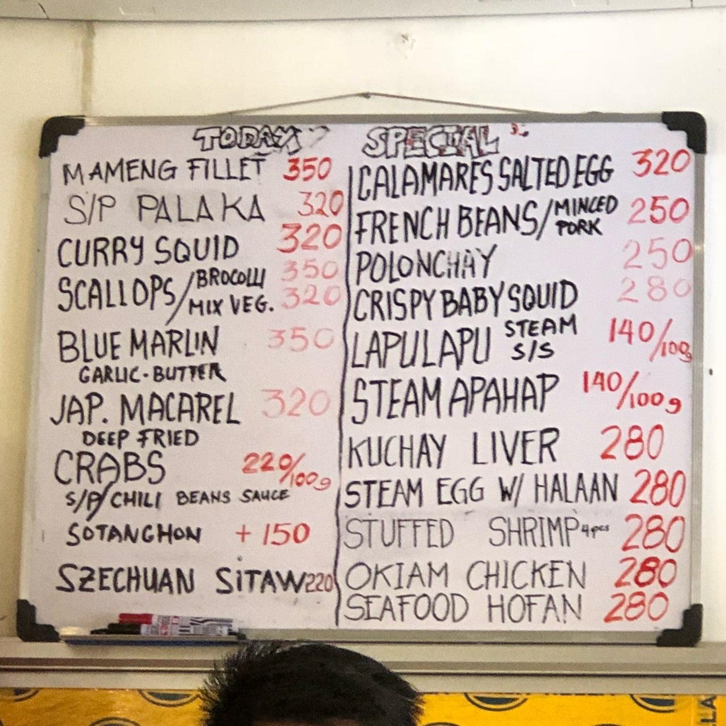 Menu at Happy Lulu restaurant, Quezon City, 19 Ubay