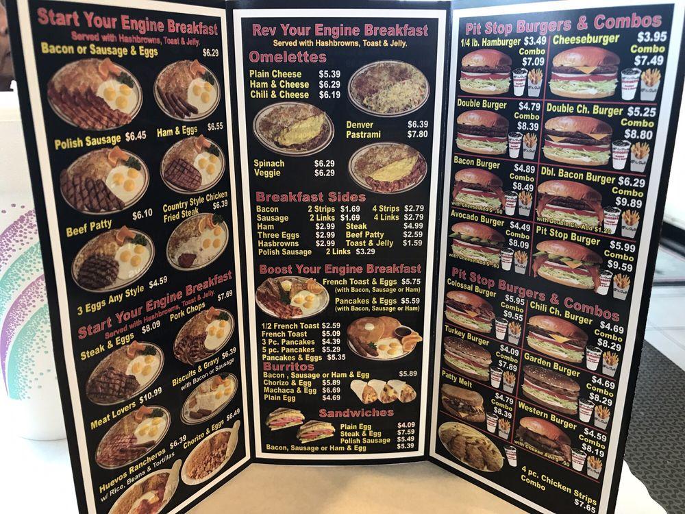 Menu at Pit Stop Best Burgers restaurant, Torrance