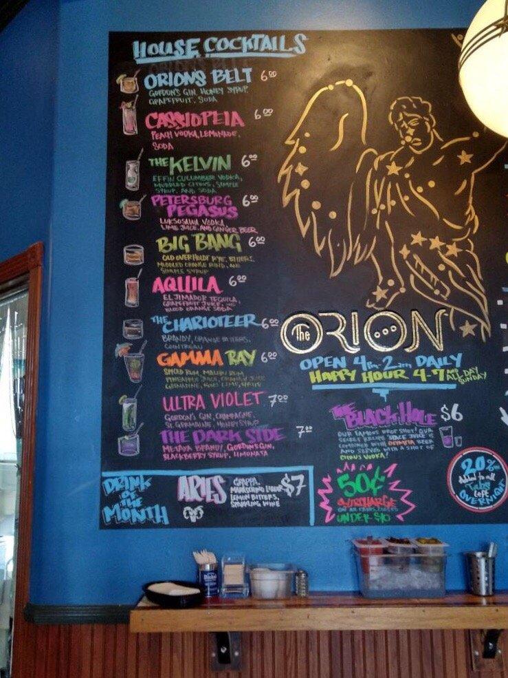 Carta del pub y bar The Orion, Bellingham