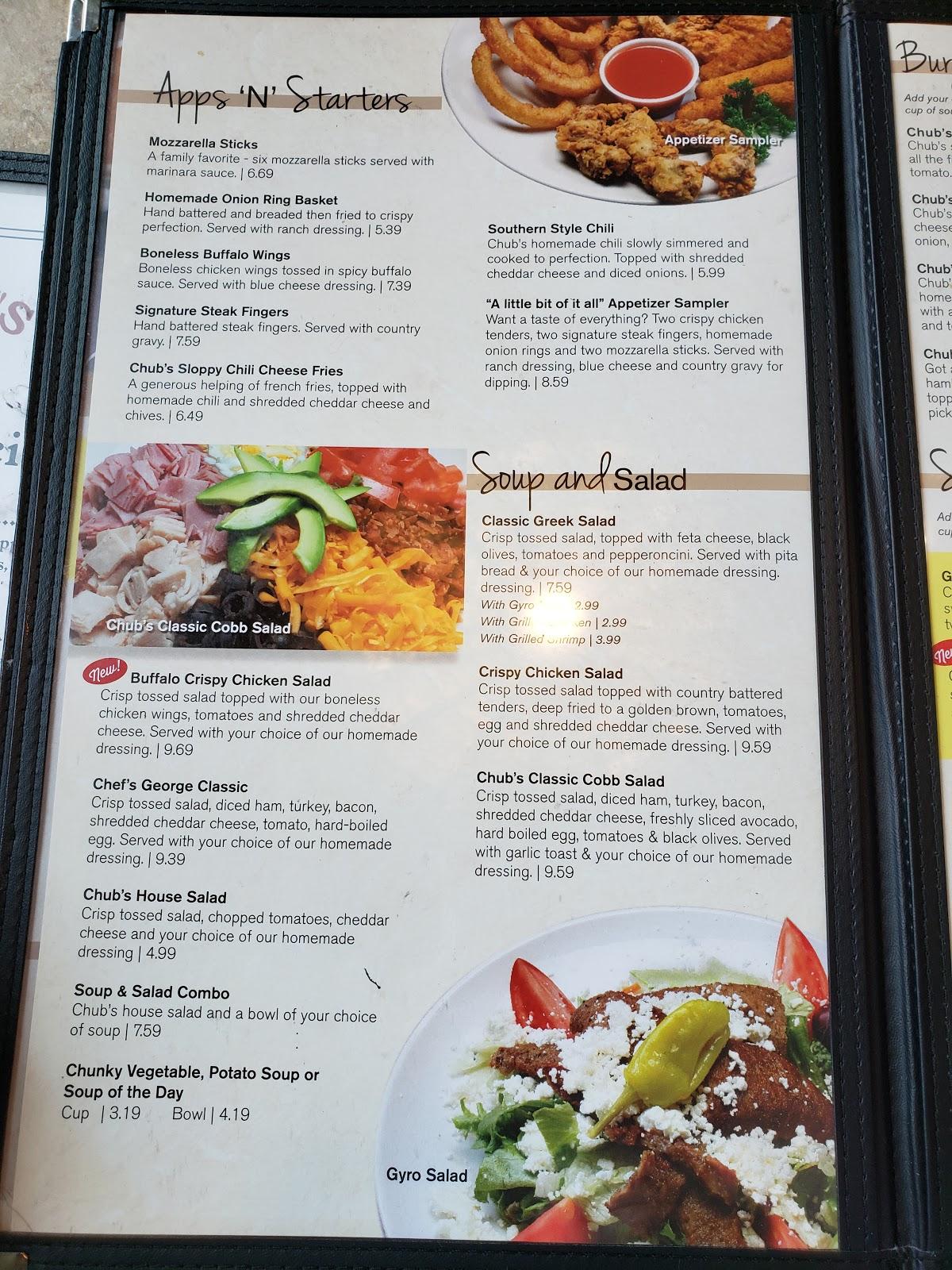 Menu at Chubby's Restaurant, Dallas, S Cockrell Hill Rd