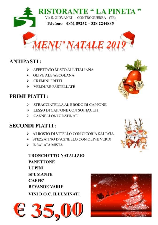 Menu da La Pineta ristorante, Controguerra, Via San Giovanni