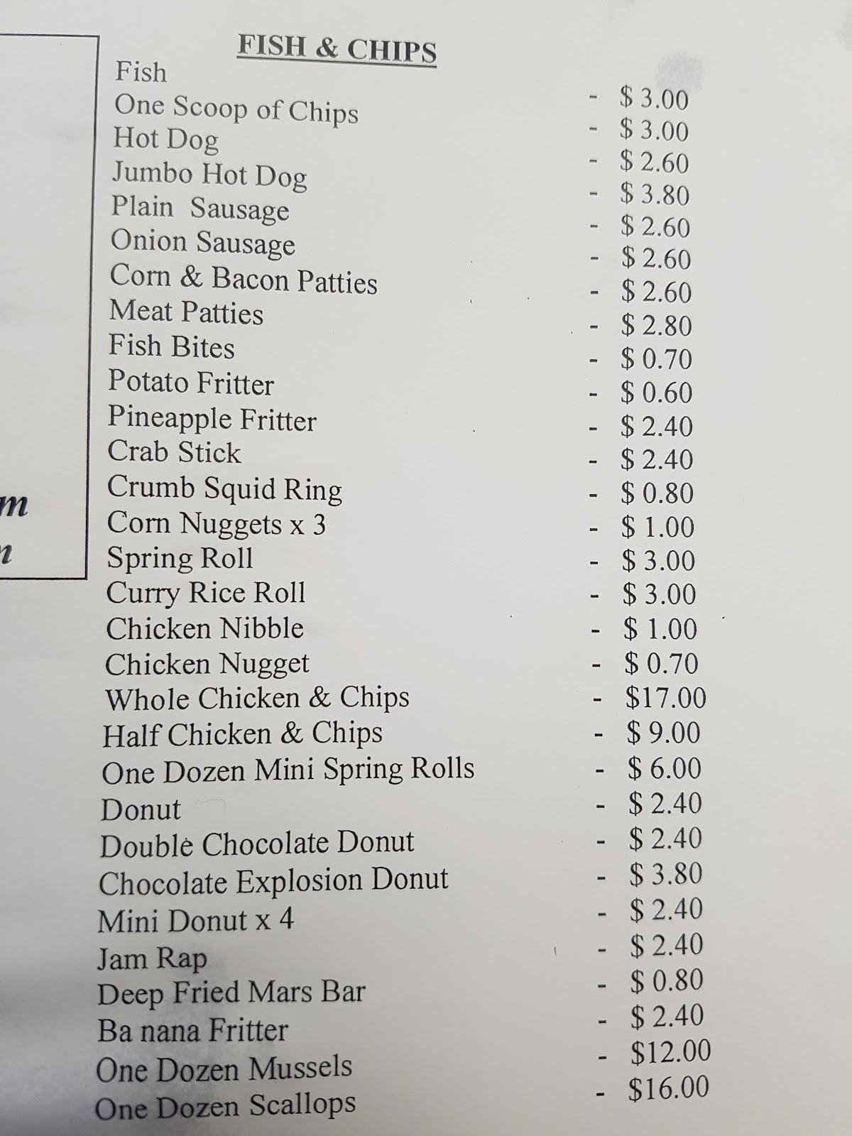 Menu at Superburger restaurant, Christchurch