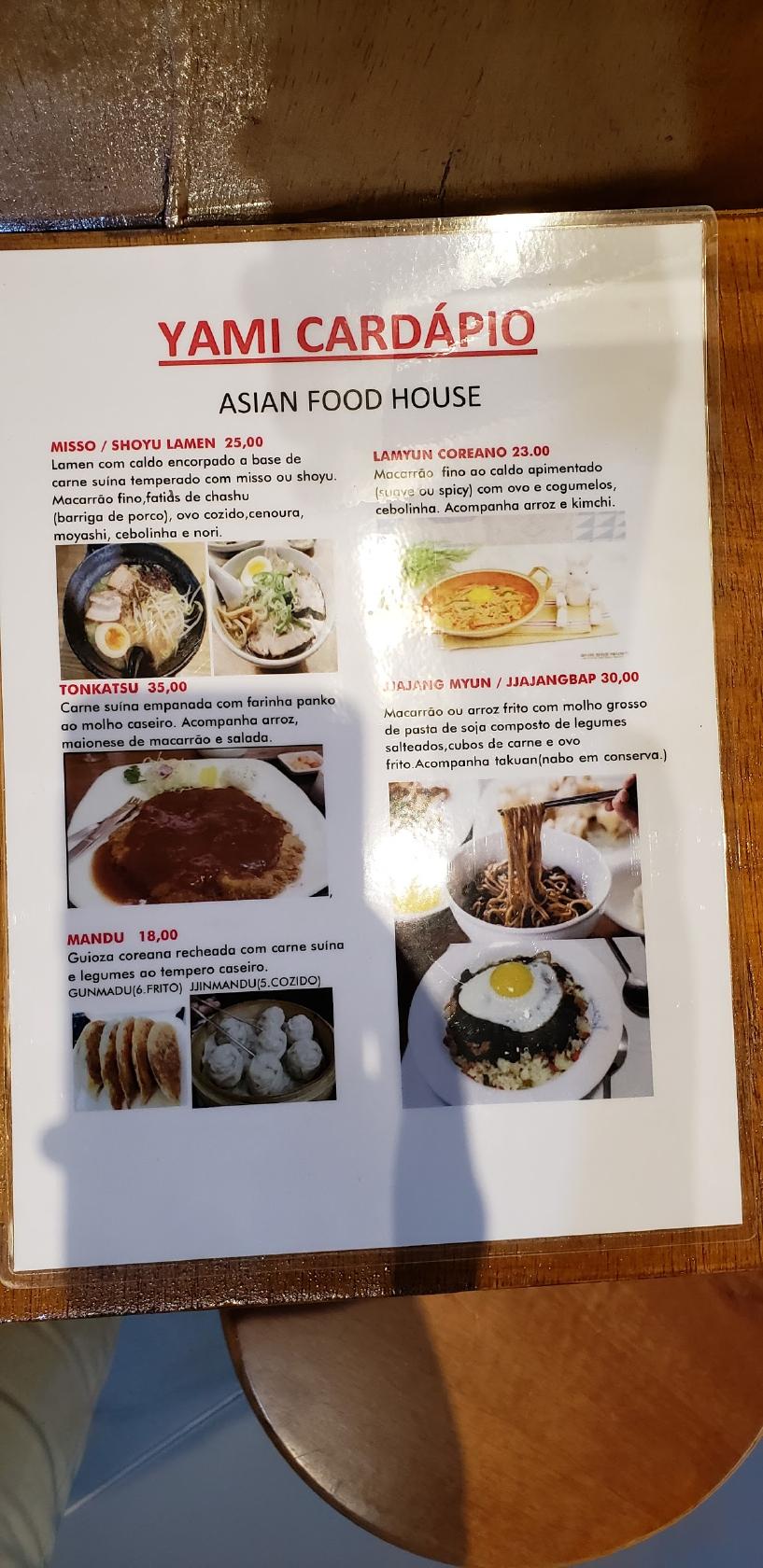 Menu em Yami Asian Food restaurante, Curitiba