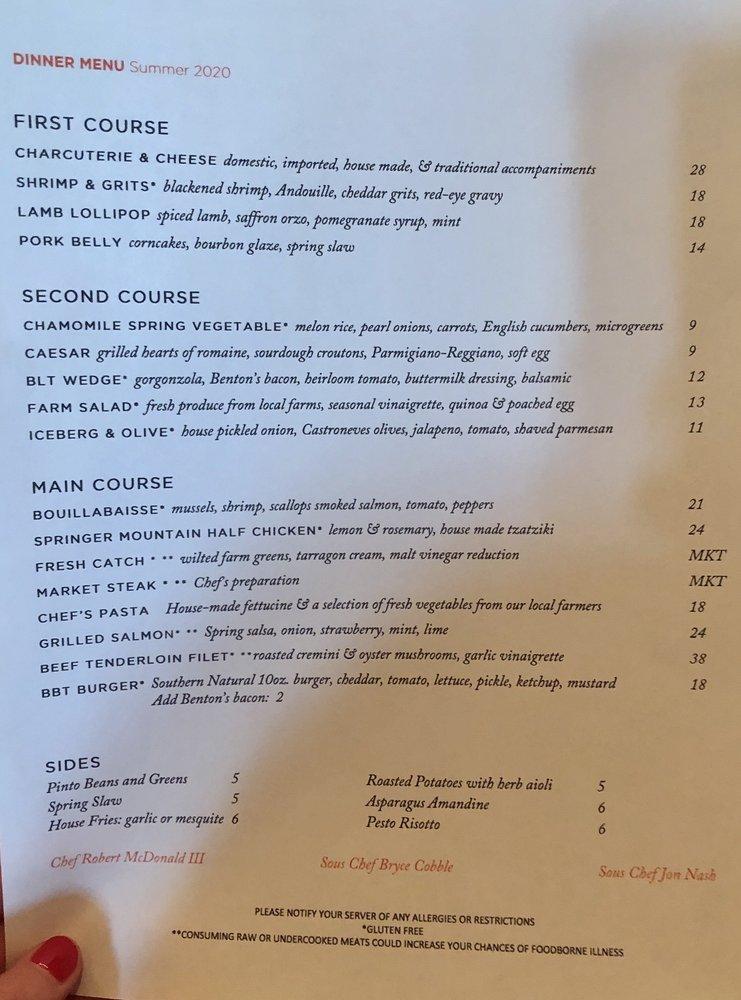 Menu at Bistro By The Tracks pub & bar, Knoxville