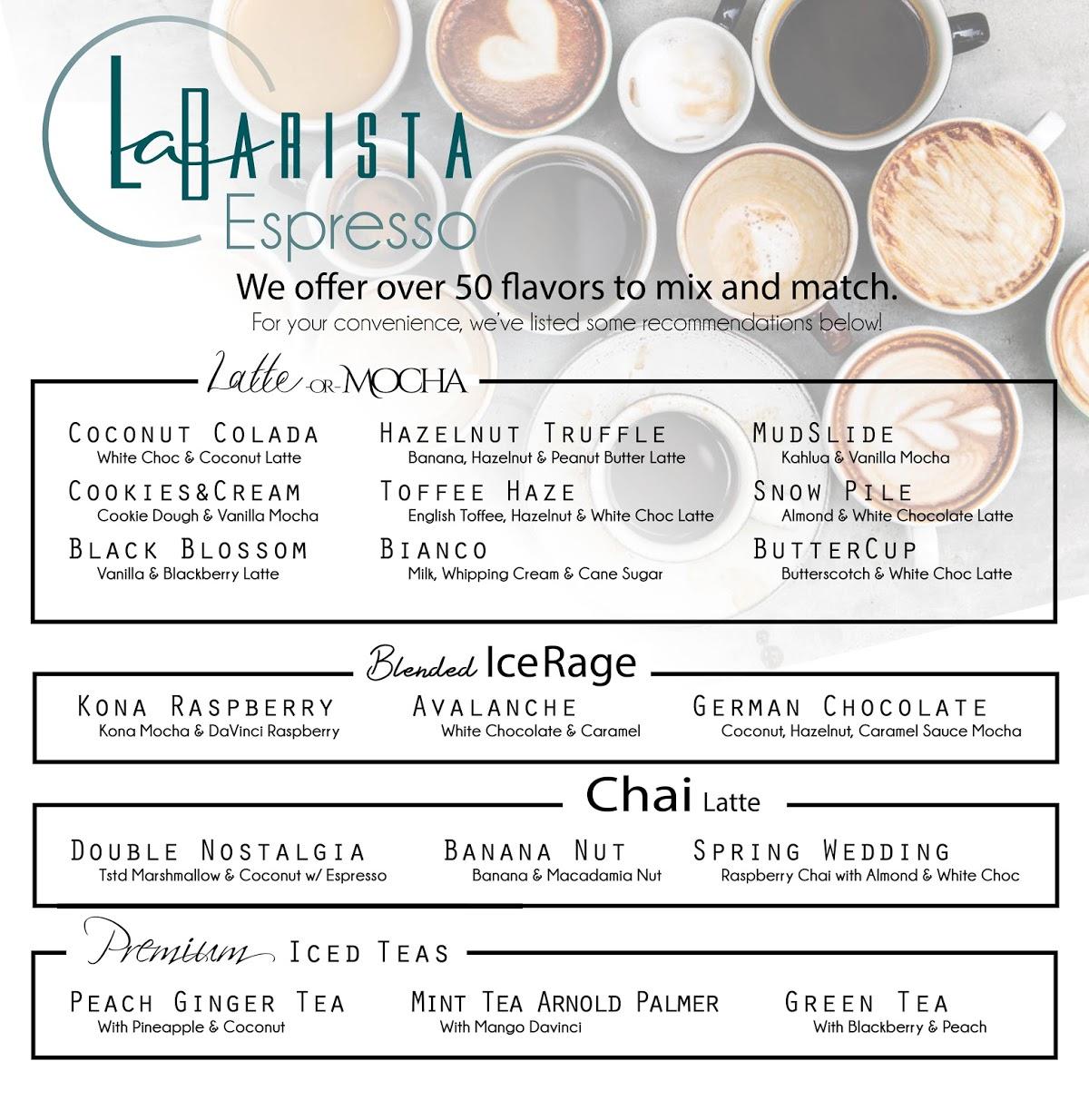 Menu at La Barista Espresso, Casper, E 2nd St