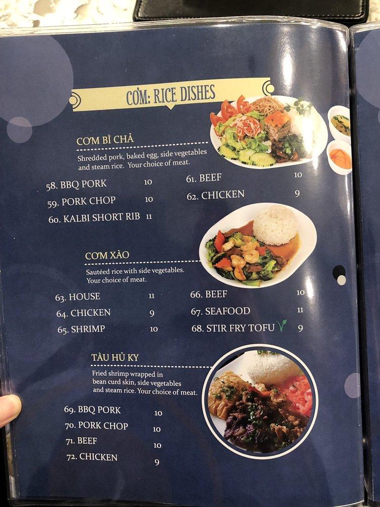 Menu at Pho 77 Rialto restaurant, Rialto
