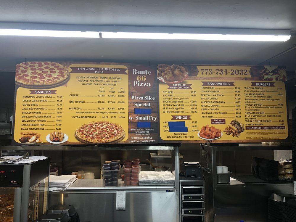 Menu at Route 66 Pizza pizzeria, Chicago, S Indianapolis Ave