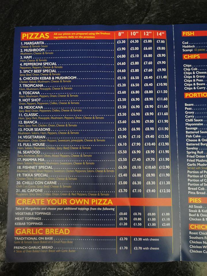 Menu at The Fish Net UK Ltd restaurant, Mansfield