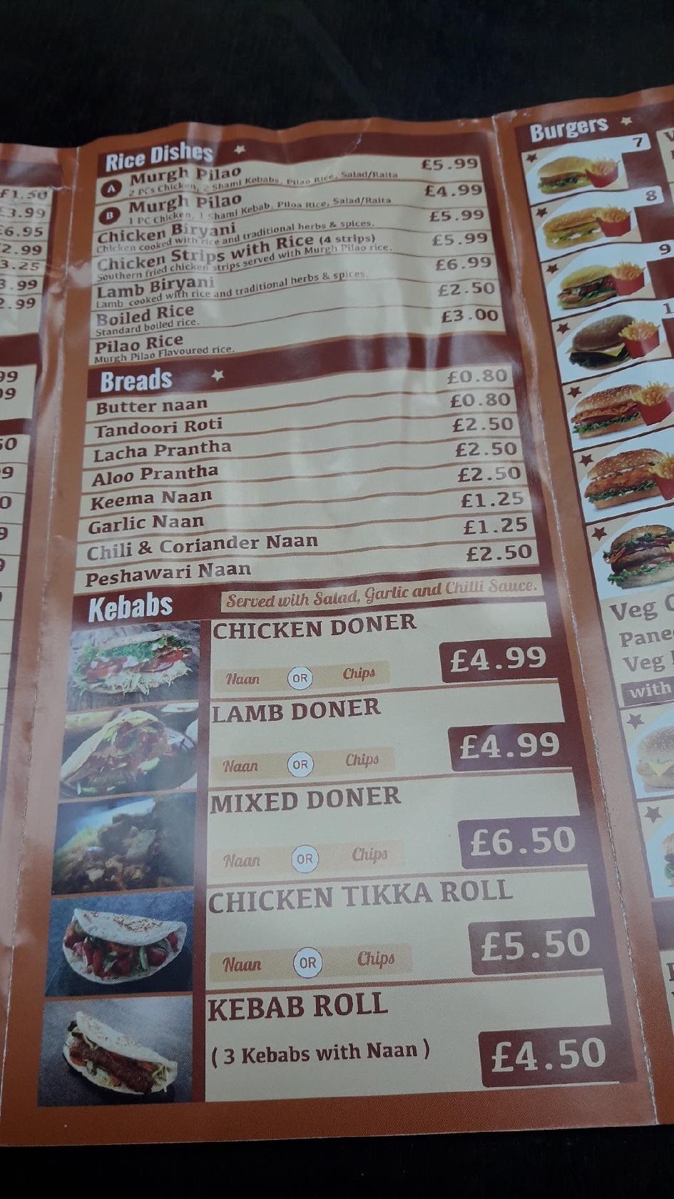 Menu at Naz Sweets restaurant, Slough
