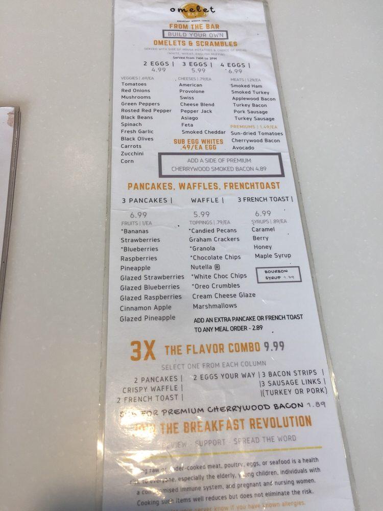 Menu at Omelet Bar, Orlando