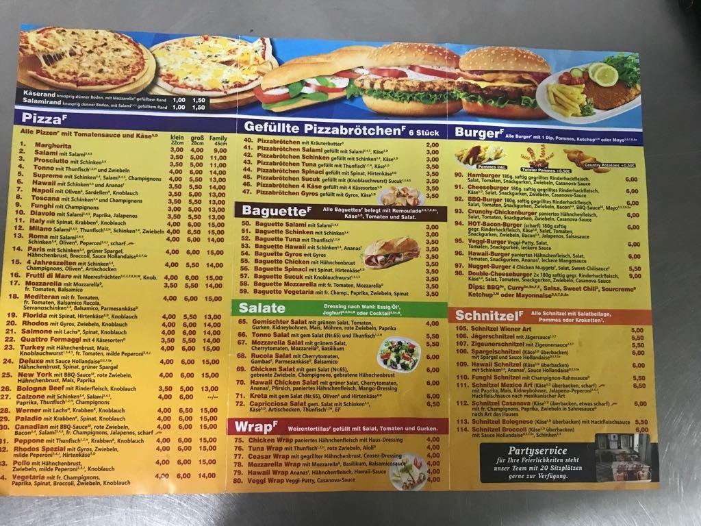Speisekarte von Pizza Casanova, Bochum