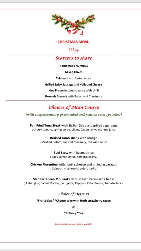 Menu at The Rhubarb Cafe, Watford