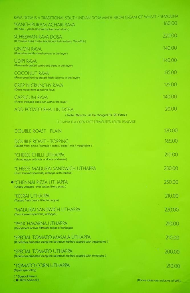 Menu at Sankalp Restaurant - South Indian Restaurant, Ahmedabad, 11 Dev ...
