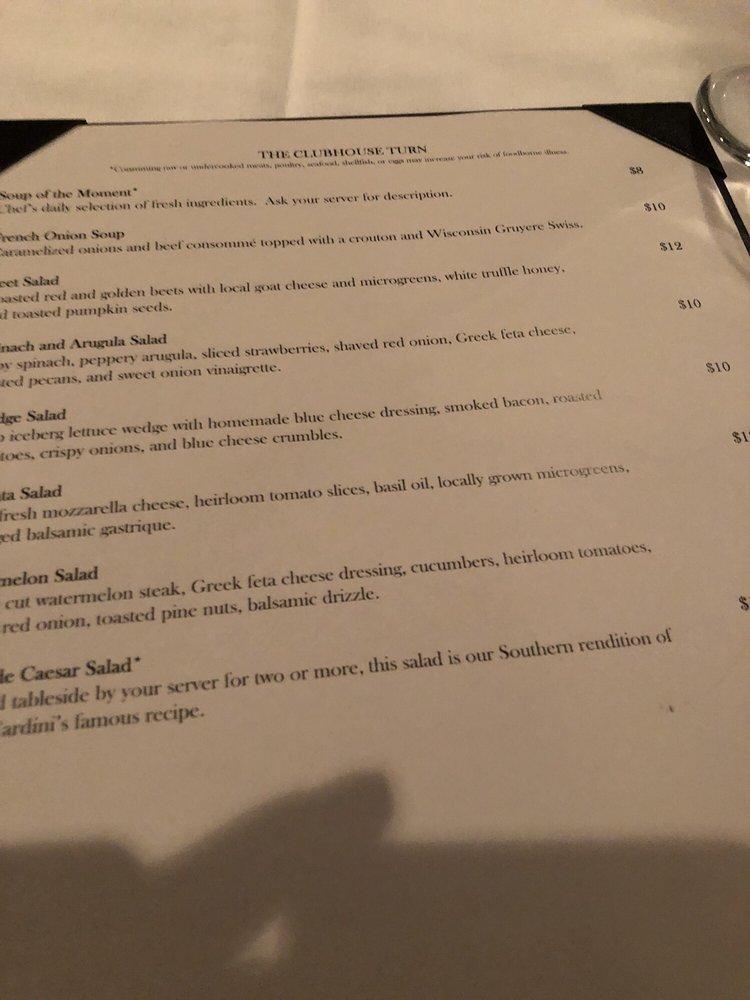 Menu at Thoroughbreds Chophouse pub & bar, Myrtle Beach