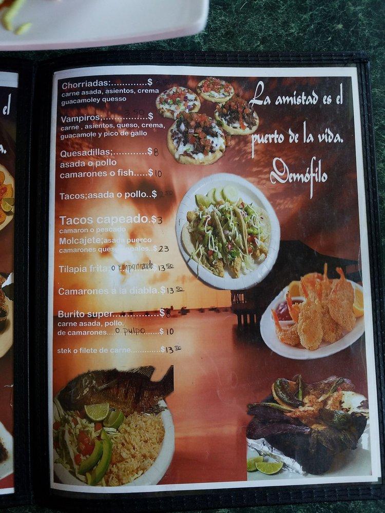 Menu at El Camaron De Sinaloa restaurant, San Jose
