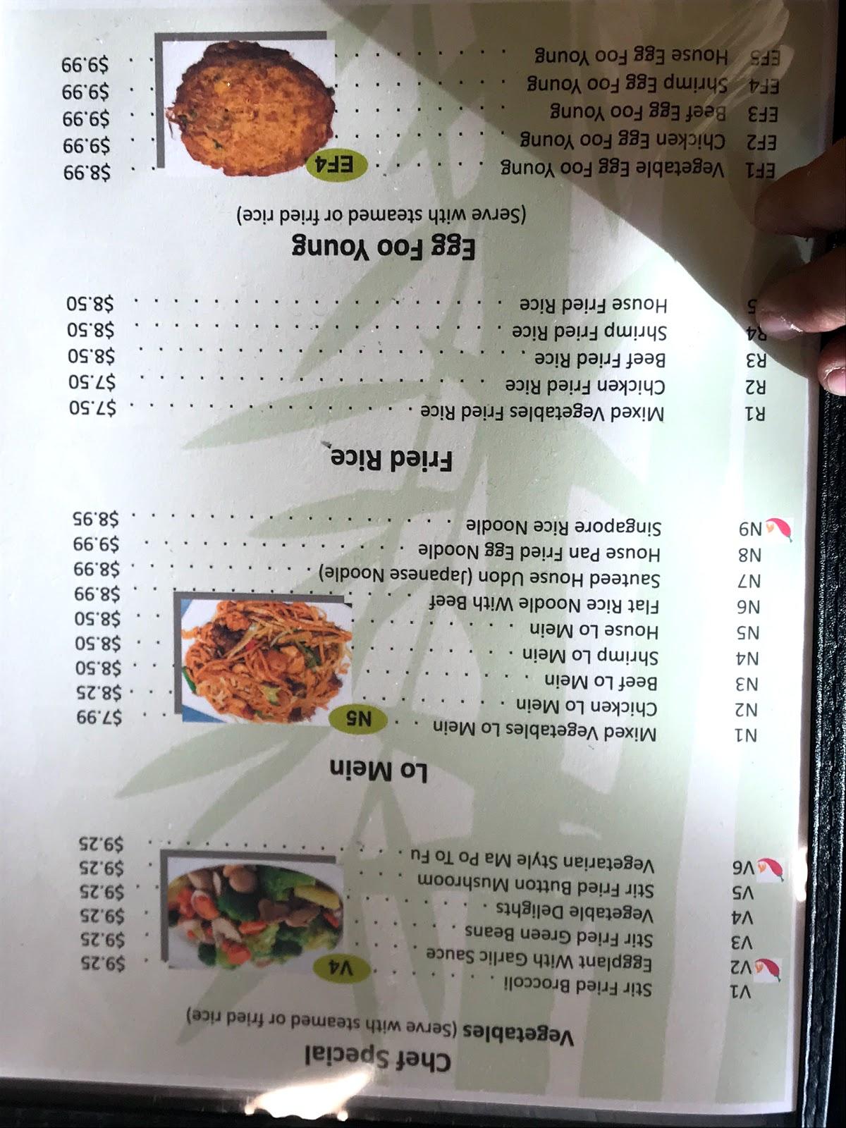 Menu at Hong Kong Cafe, Baytown