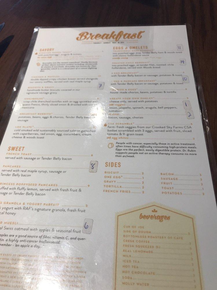 Menu at The Joy Bus Diner restaurant, Phoenix
