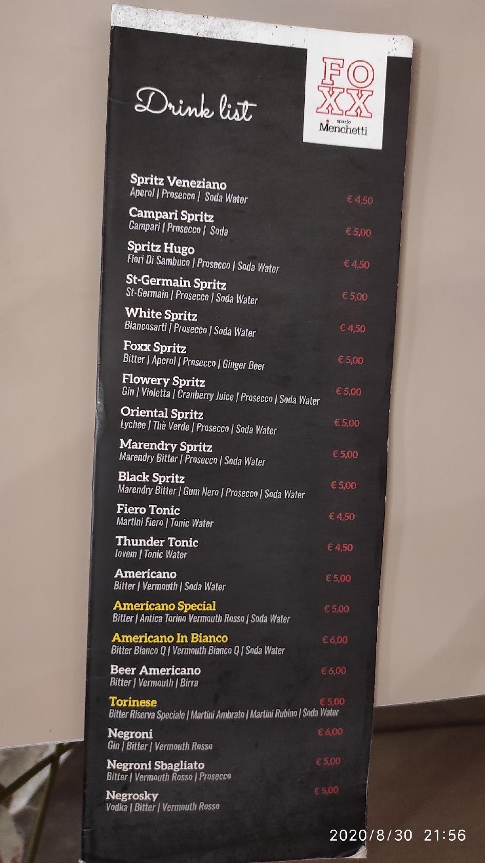Menu da VIVO Spazio Menchetti pub & bar, Umbertide