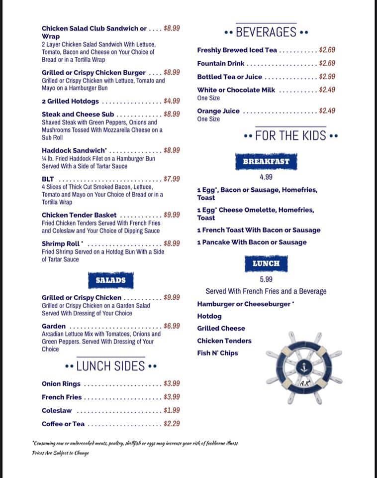 Menu at Galley Restaurant, Bath