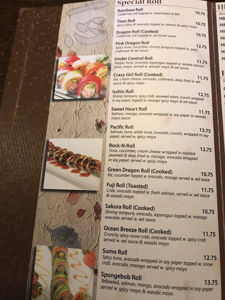 Menu at Isshin Japanese Steakhouse, Fairview