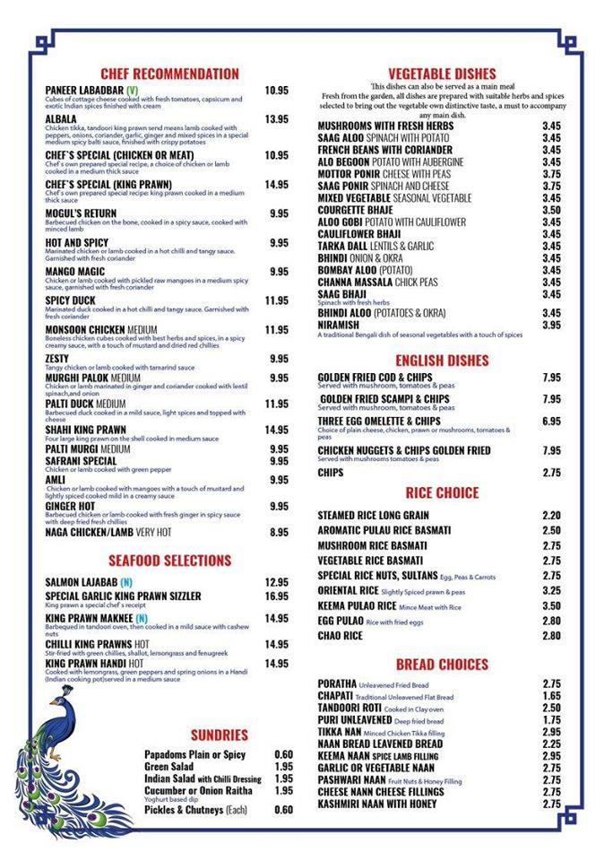 Menu at Royal Bengal restaurant, Broxbourne, 58 High Rd