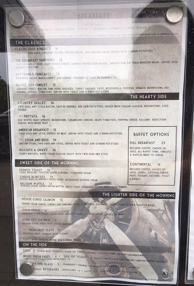 Menu at The Ashburn, An American Gastropub, Rosemont