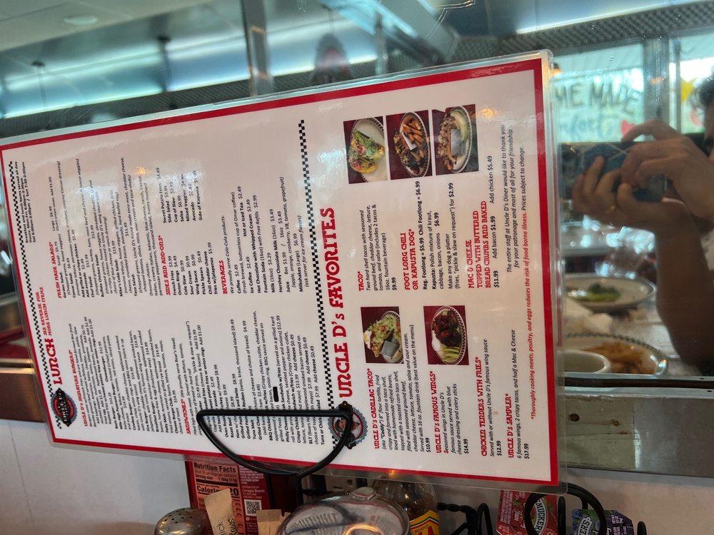 Menu at Uncle D's Diner restaurant, Berlin