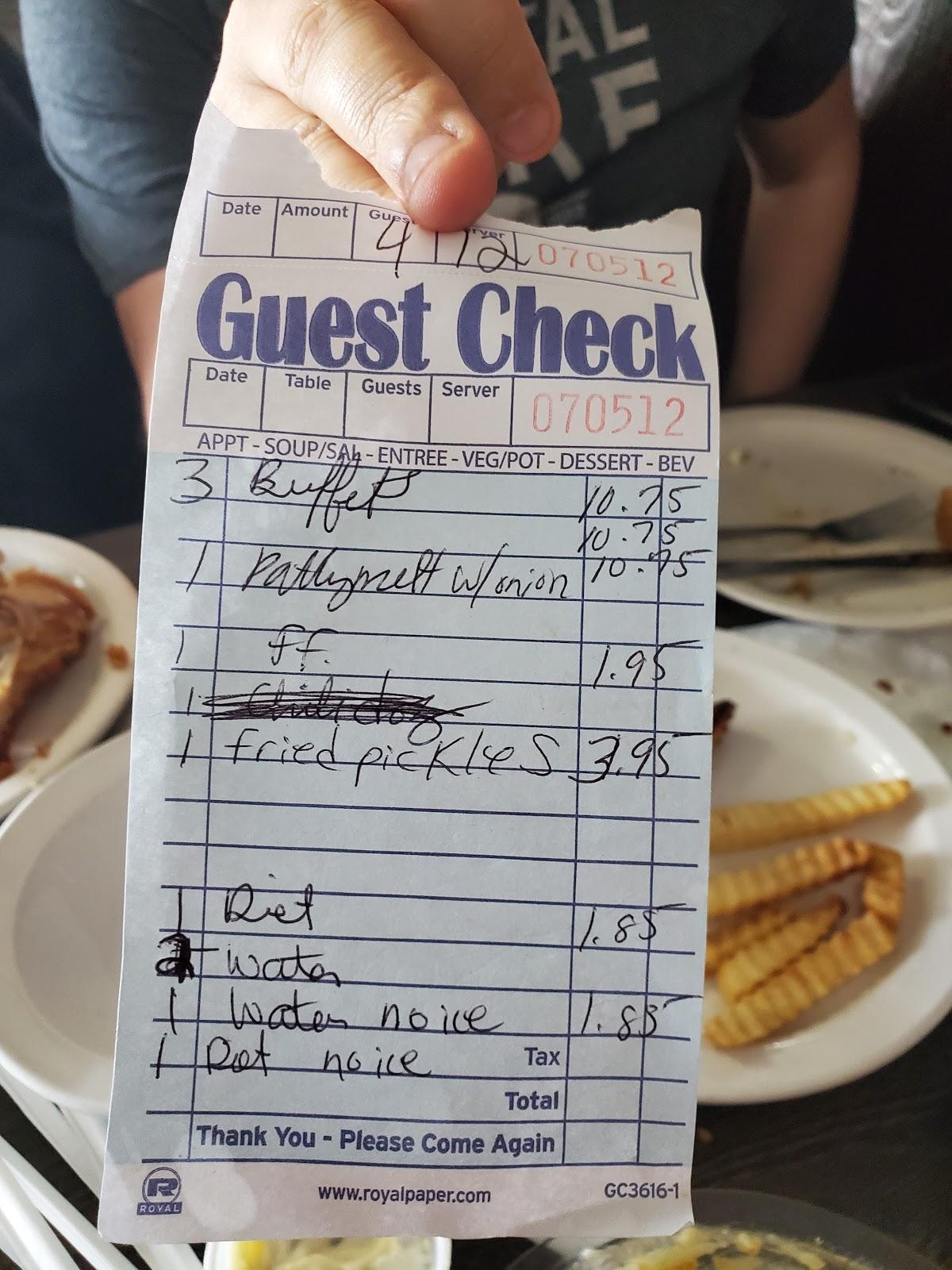 Menu at Watermill Restaurant, Cave City