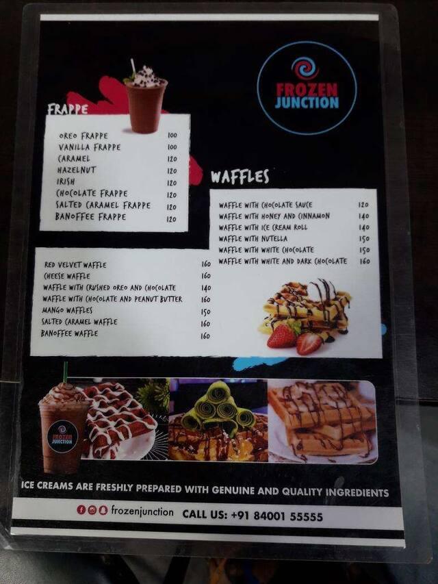 Menu at Chinese junction, Lucknow, RWMF+FHF