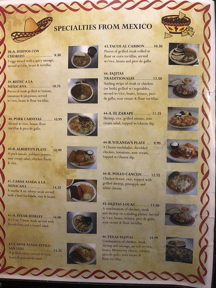 Menu at Fiesta Charra Mexican Restaurant, Lucedale