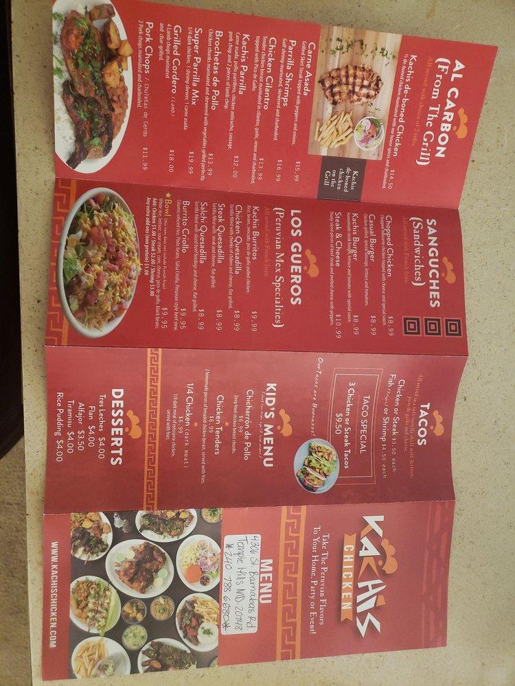 Menu at Kachis Chicken - Temple Hills restaurant, Temple Hills