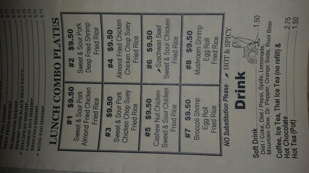 Menu at Soho Asian Cuisine restaurant, Butte