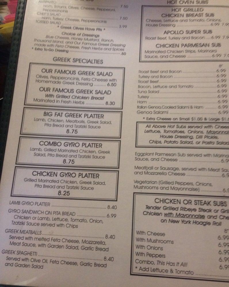 Menu at Apollo Flame Bistro - Hendersonville Rd restaurant, Asheville ...