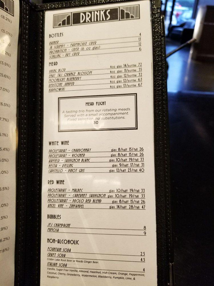 Menu at Mox Boarding House pub & bar, Bellevue, Bel Red Rd