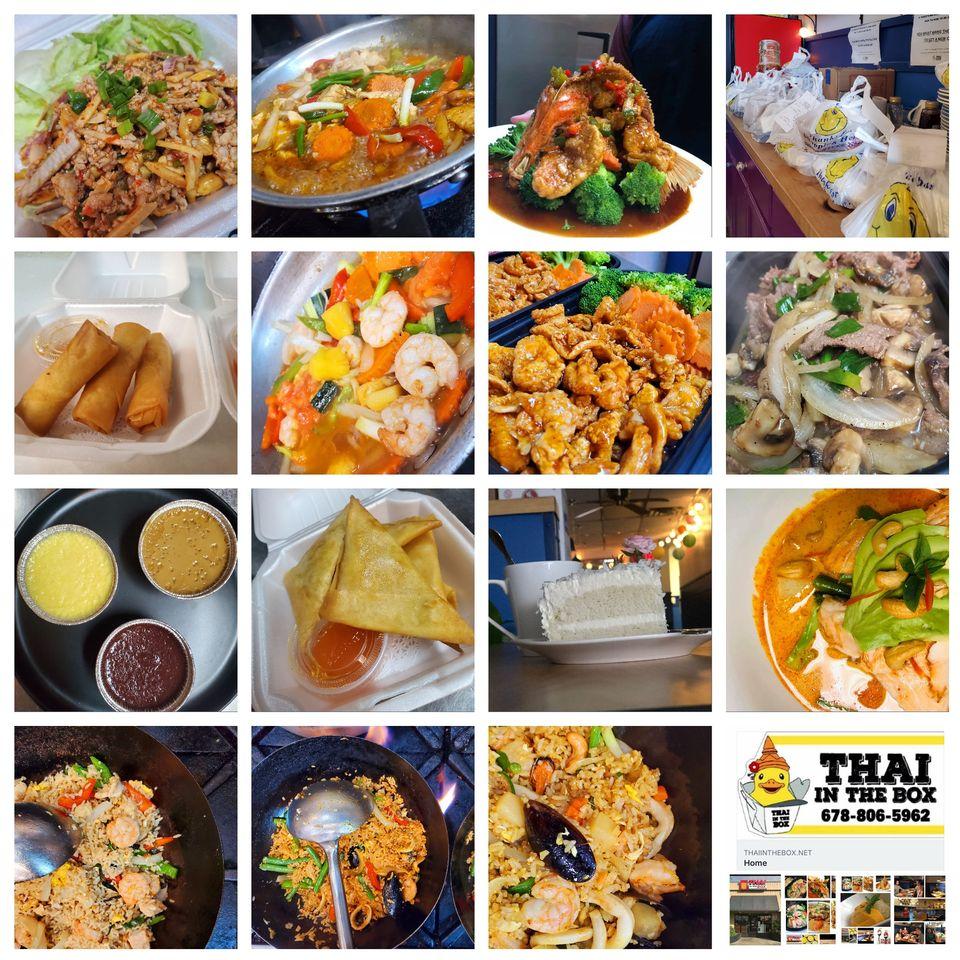 Menu at Thai in the Box restaurant, Conyers