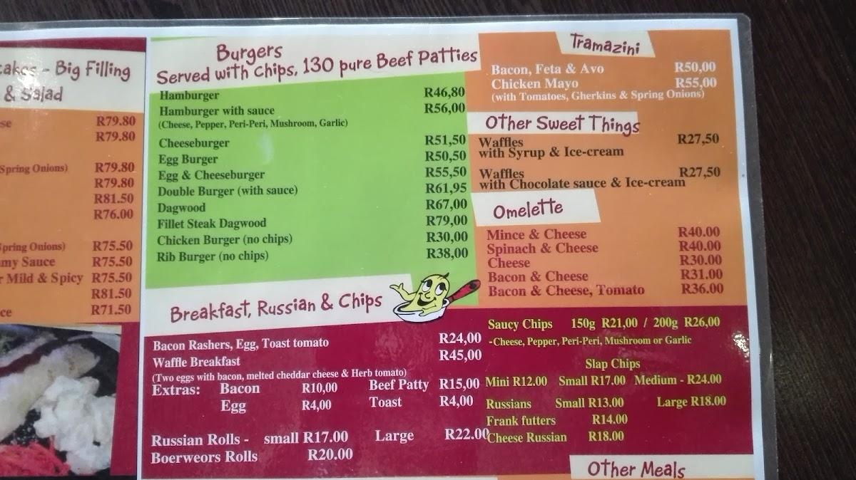 Menu at The Pancake Man restaurant, Klerksdorp