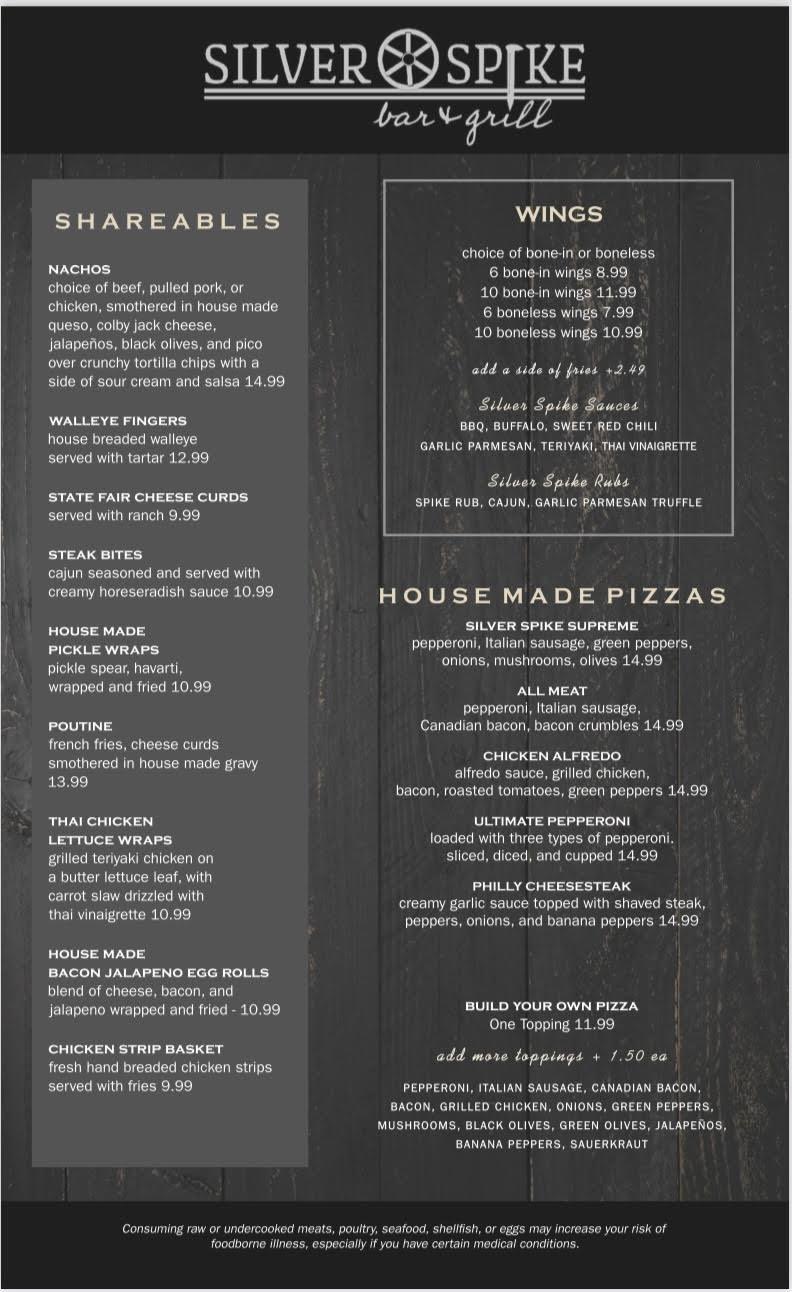 Menu at The Silver Spike Bar & Grill, Dilworth
