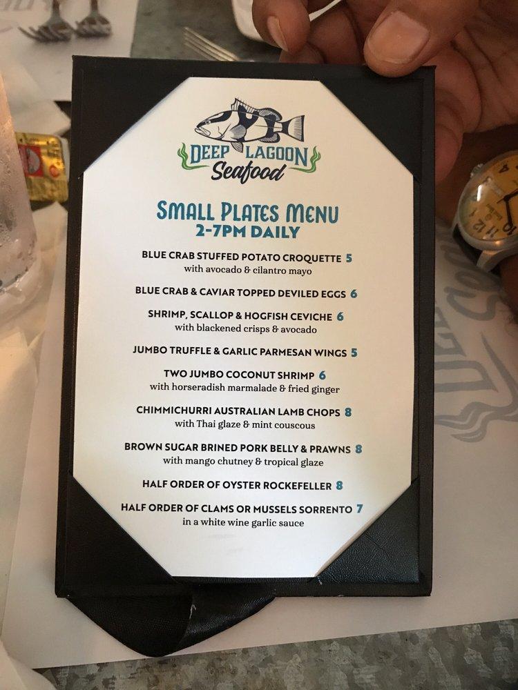 Menu at Deep Lagoon restaurant, Naples, Tamiami Trail N