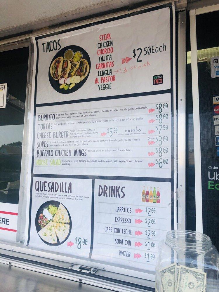 Menu at Mexiote restaurant, Hollywood