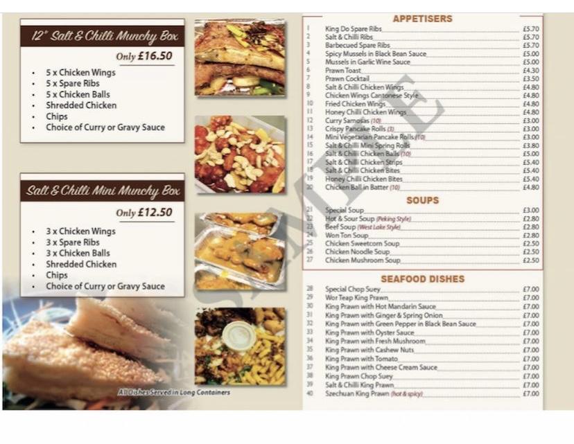 Menu at Alice Chinese Takeaway fast food, Paisley