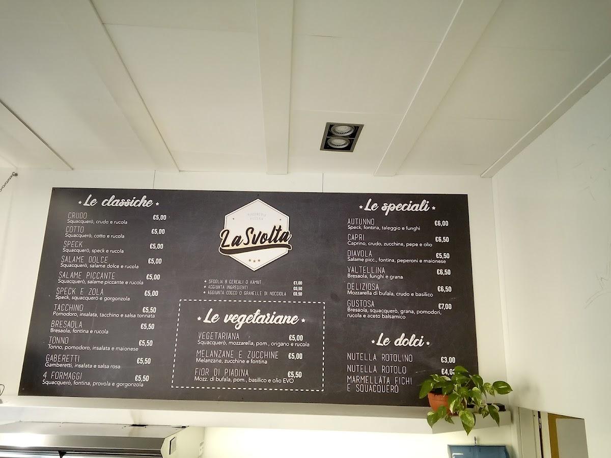 Menu at La Svolta Pizza Piadina restaurant, Como