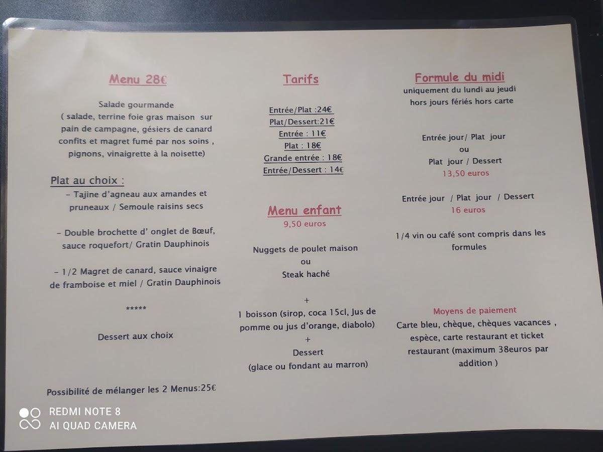 Menu at Restaurant LE PLAN, Saint-Hippolyte-du-Fort, 27 Rue du Plan
