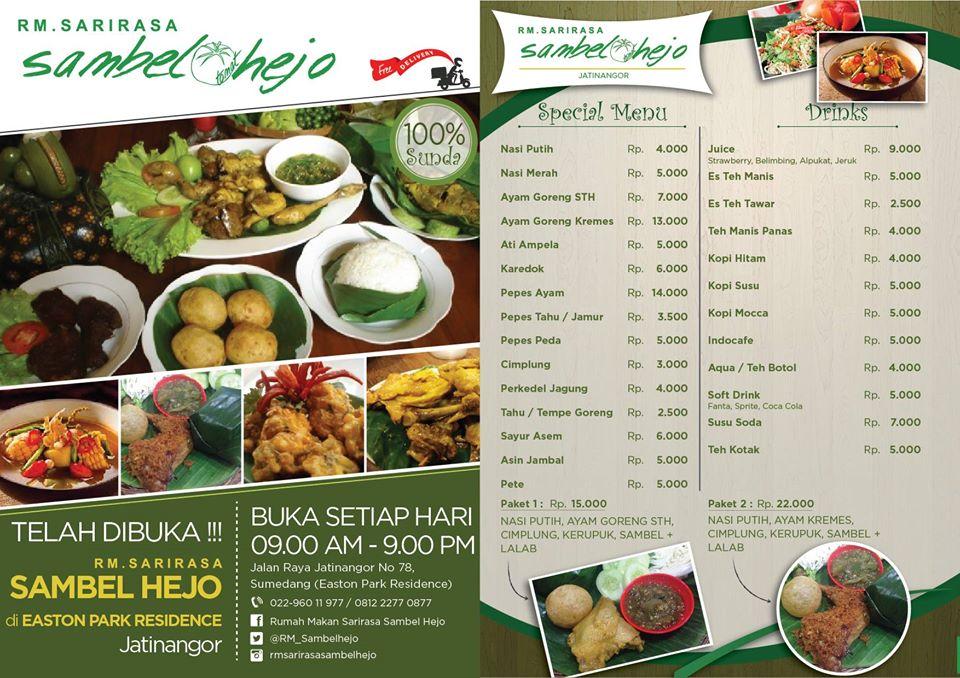 Menu at Rumah Makan Sambel Hejo restaurant, Cibeusi