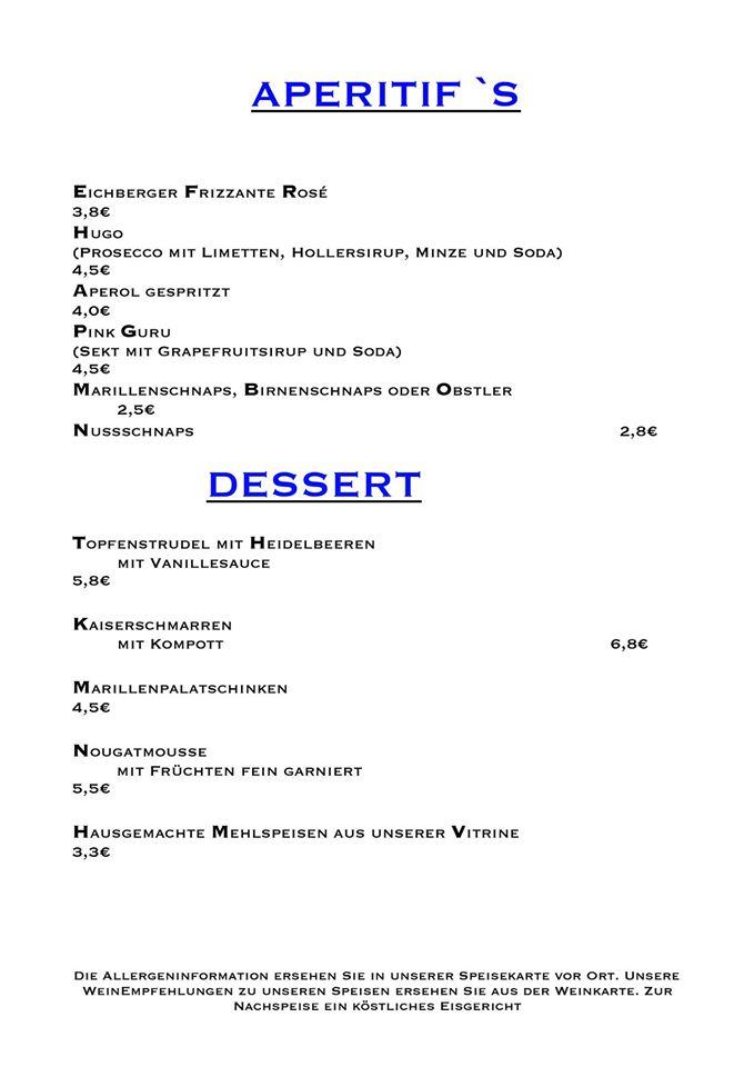 Menu at Gasthof Magister pub & bar, Unterolberndorf